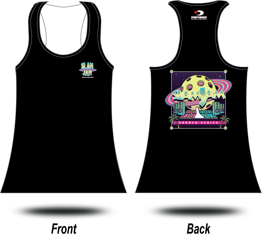 SLAM JAM (Summer Series) - Female Racer Singlet (Black)