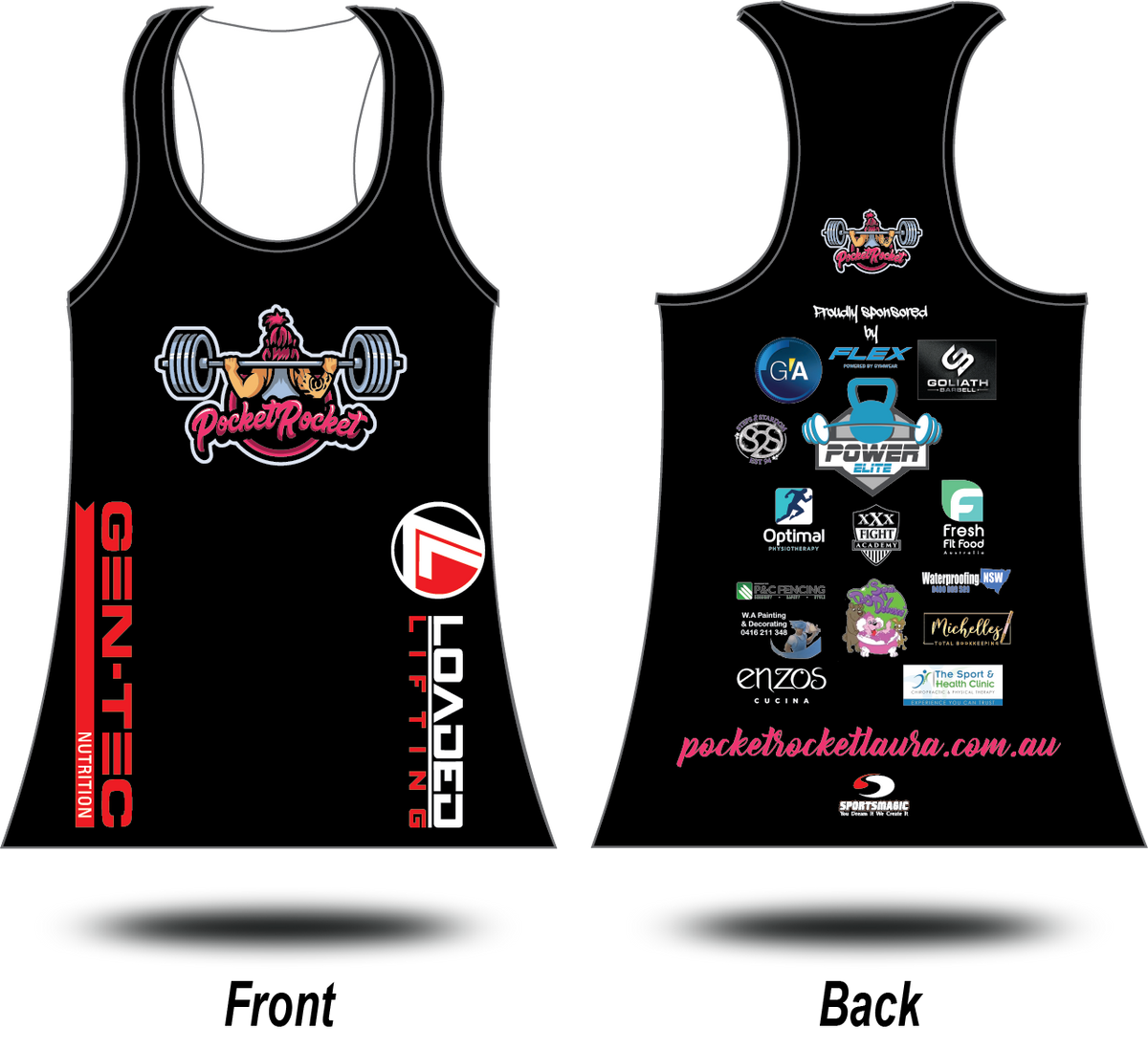 POCKET ROCKET - Female Racer Singlet