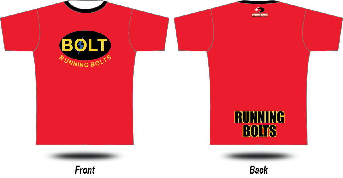 RUNNING BOLTS - Red Parkrun Tee